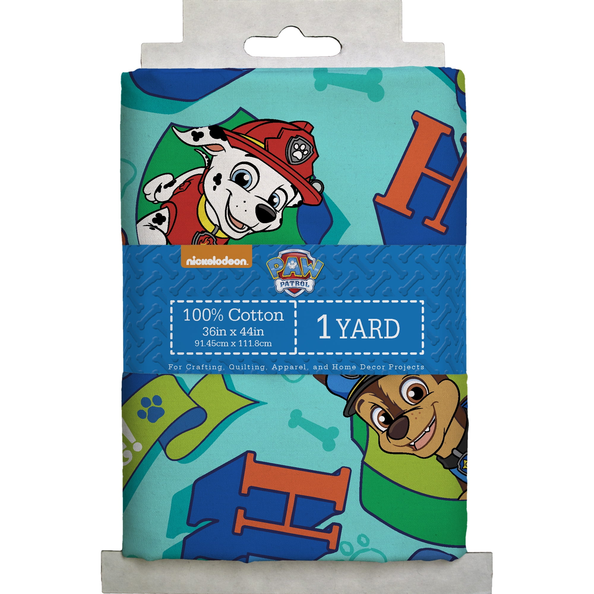 Paw Patrol 1 Yard 100% Cotton Chase, Blue, 44" Wide for Quilting ...