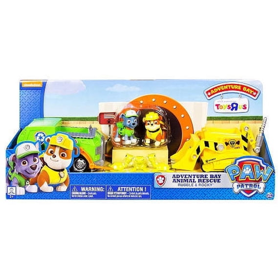 Paw Patrol Adventure Bay Animal Rescue Playset [Rubble & Rocky ...