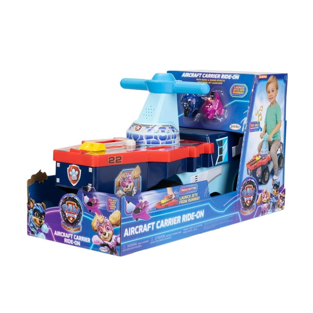 Paw Patrol Aircraft Carrier Ride on with Two Launchable Jet Vehicles Inspired by the Movie only ...