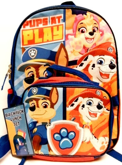Paw Patrol Backpack Large Backpack with Lunch Kit 16" - Walmart.com