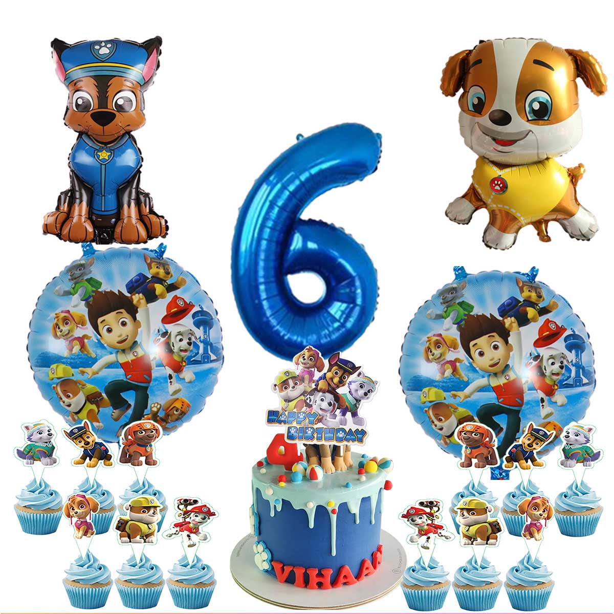 Paw Patrol Boy Fight Party Supplies 6th Decor Kit Balloons Birthday ...
