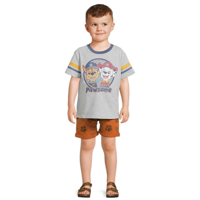 Paw Patrol Boys Pawsome Graphic Tee and Shorts, 2-Piece Set, Size 12M-5T - Walmart.com