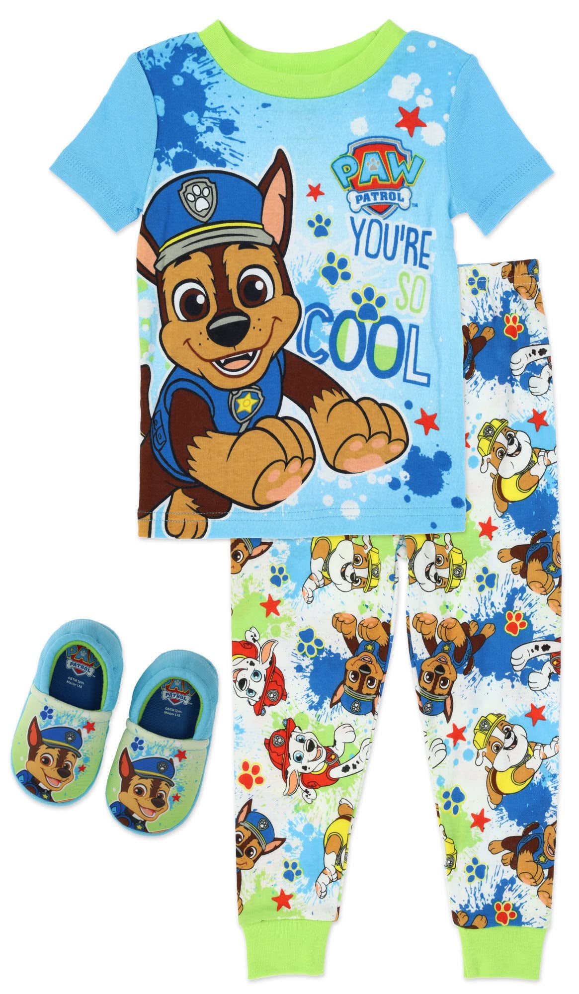 Paw Patrol Boys' Toddler Pajama Set, 2-Piece Cotton PJs with Cozeez ...