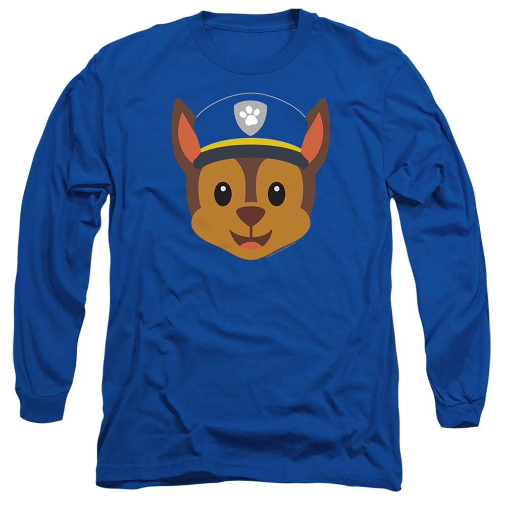 Paw Patrol Chase Expression Unisex Adult Long-Sleeve T Shirt (Small ...