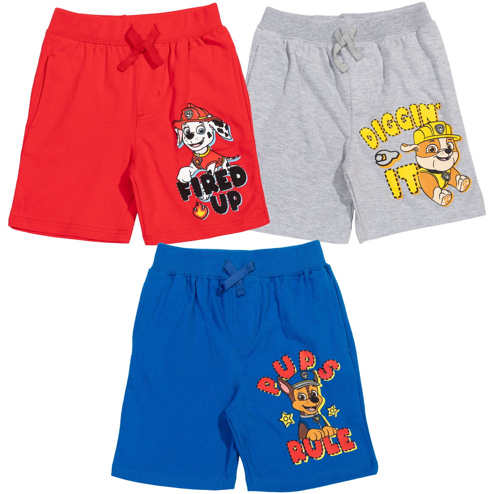 Paw Patrol Mighty Pups Clothing Apparel: Chase, Marshall, Rubble Shorts ...