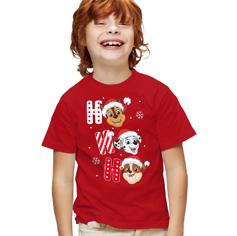 Paw Patrol Chase Marshall Rubble Christmas Santa Hats Kids T Shirt for ...
