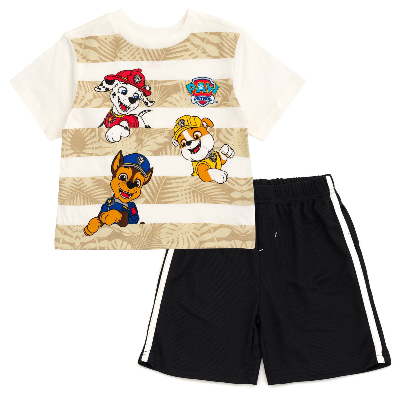 Paw Patrol Chase Marshall Rubble T-Shirt and Mesh Basketball Shorts Outfit Set Toddler to Little ...