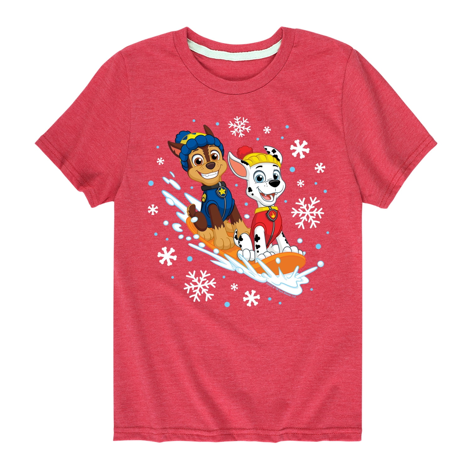 Paw Patrol - Chase Marshall Sledding - Toddler And Youth Short Sleeve ...