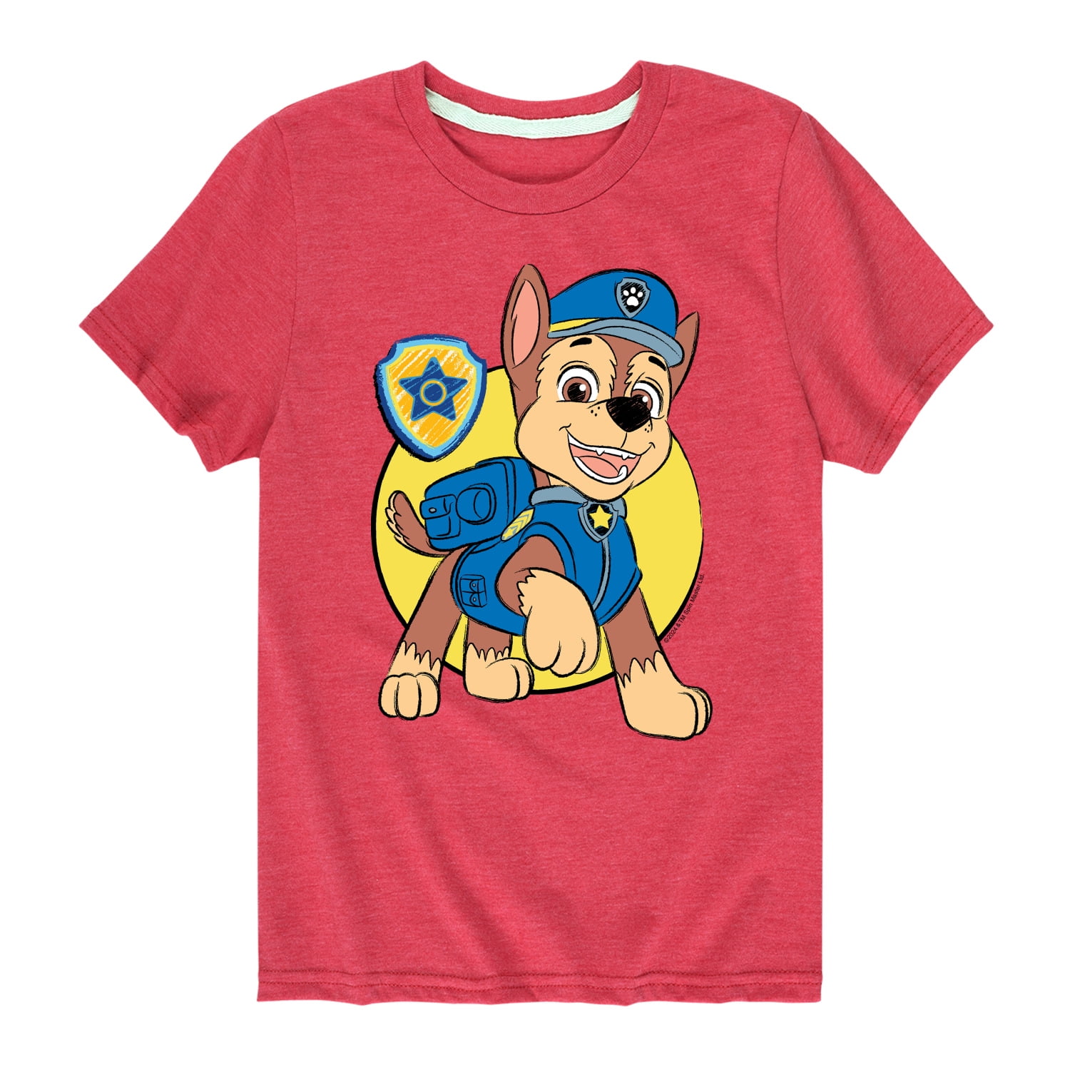 Paw Patrol - Chase Sketch - Toddler & Youth Short Sleeve Graphic T-Shirt - Walmart.com