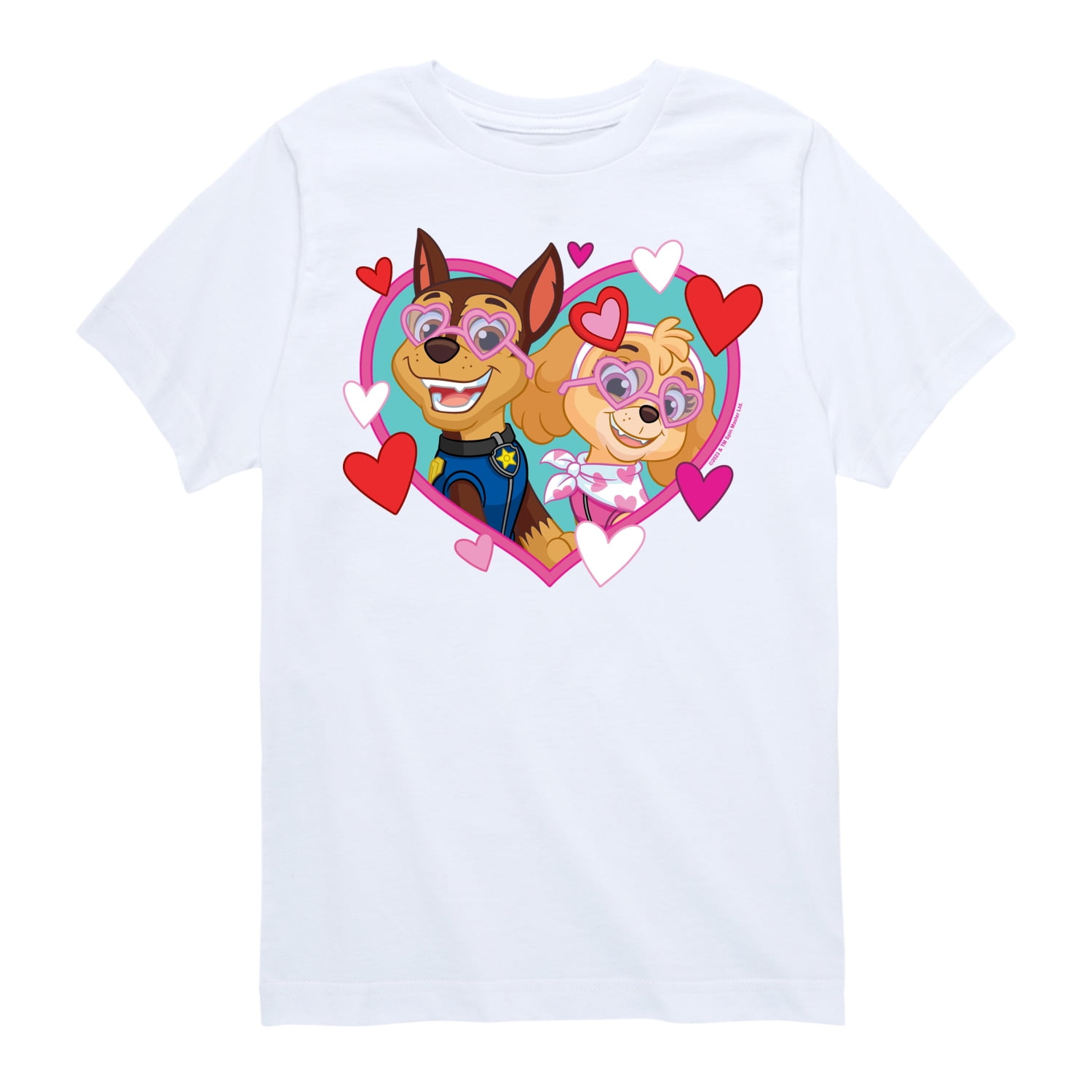Paw Patrol - Chase Sky Hearts - Toddler And Youth Short Sleeve Graphic ...