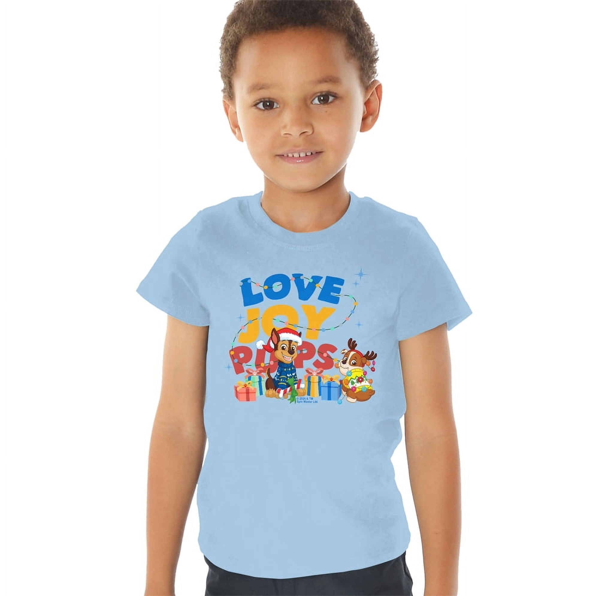 Paw Patrol Christmas Love and Joy with Chase and Rubble Kids T Shirt (3 ...