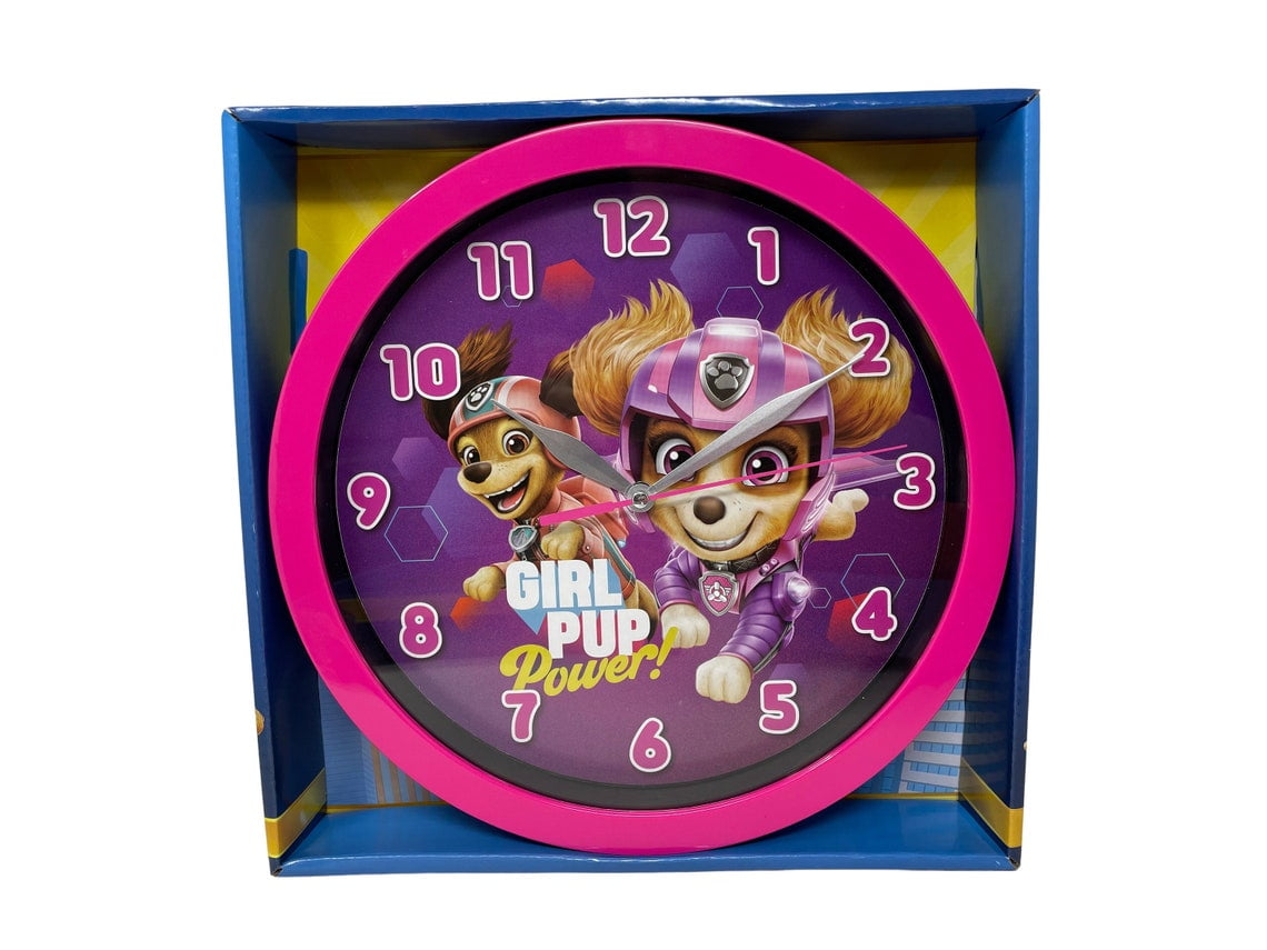 Paw Patrol Wall Clock, Girls Pup Power, 10 Inches, Blue, Kids Bedroom ...