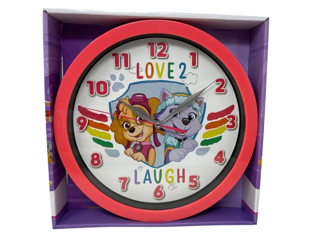 Paw Patrol Clock 10 inches -LOVE 2 - Walmart.com