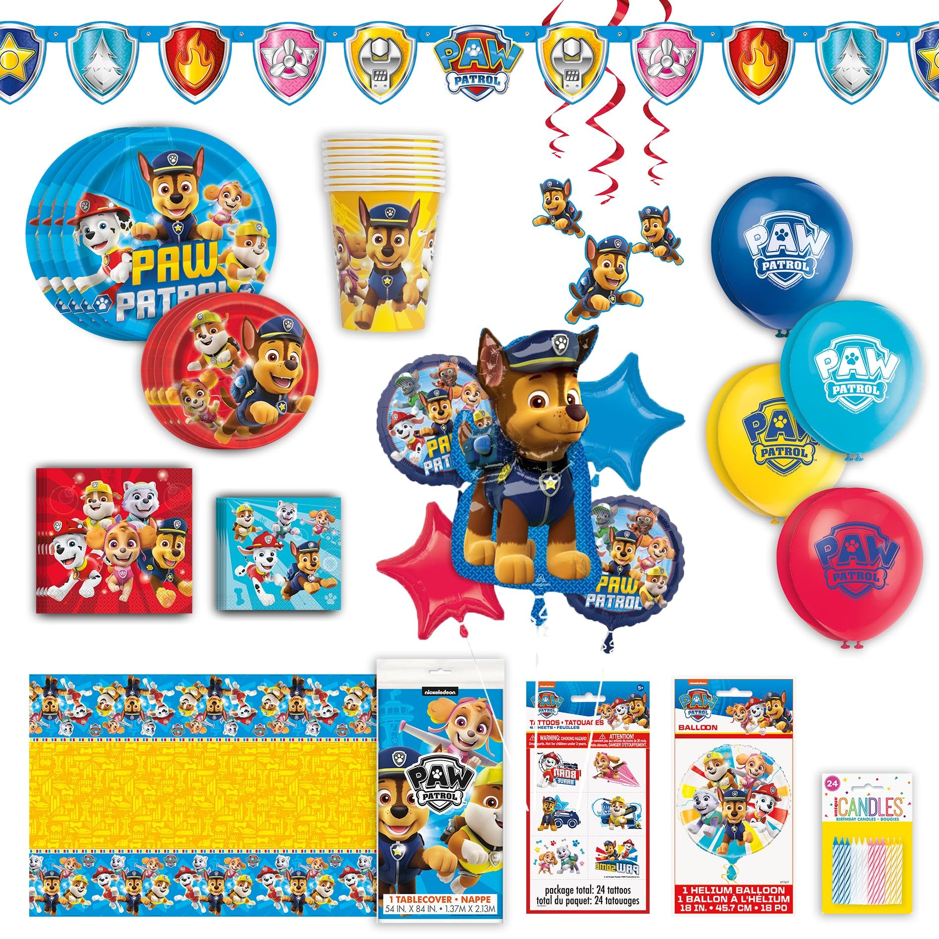 Paw Patrol Complete Party Bundle – 119 Officially Licensed Supplies for ...