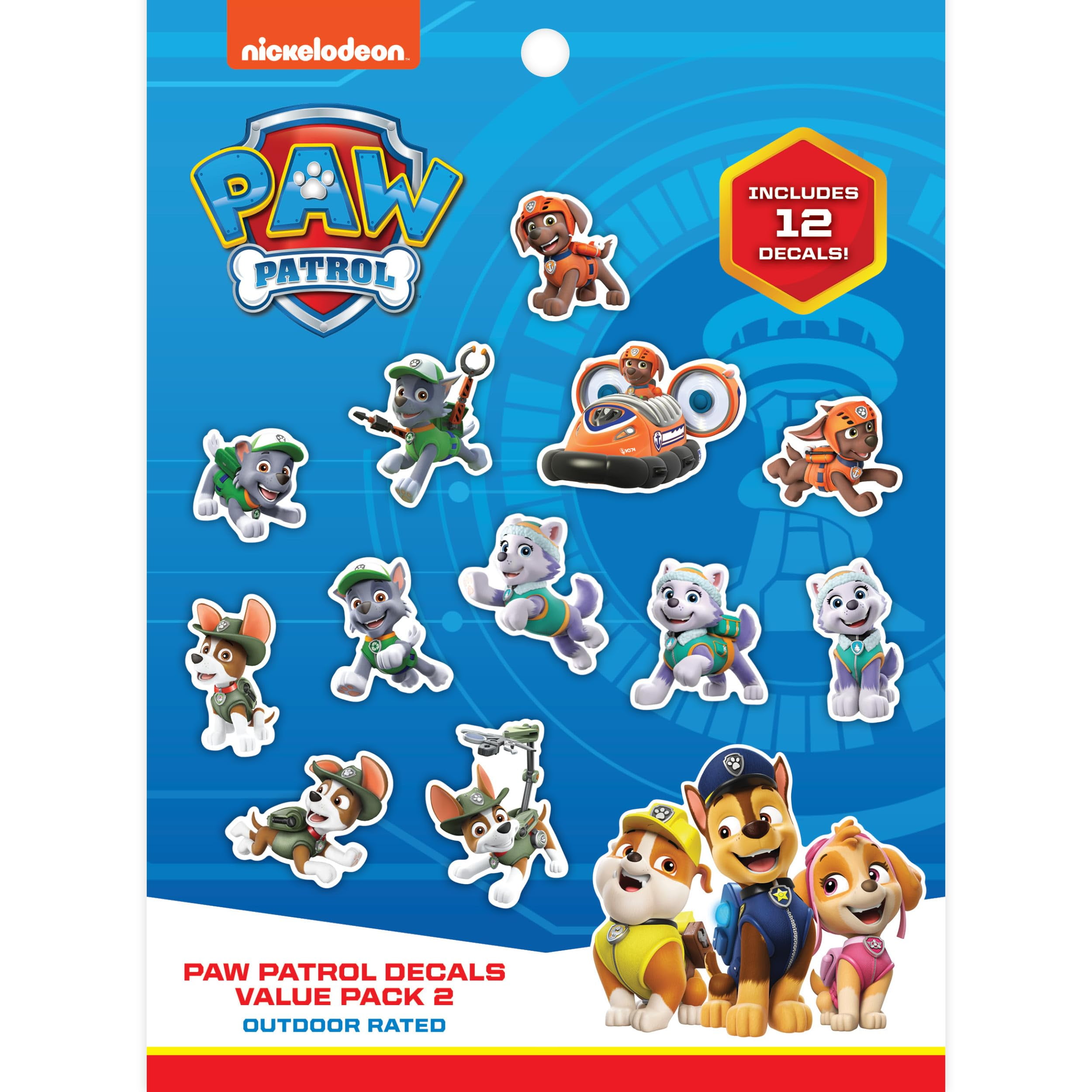Paw Patrol Decals - Set of 12 Rocky Zuma Tracker Everest Vinyl Stickers ...