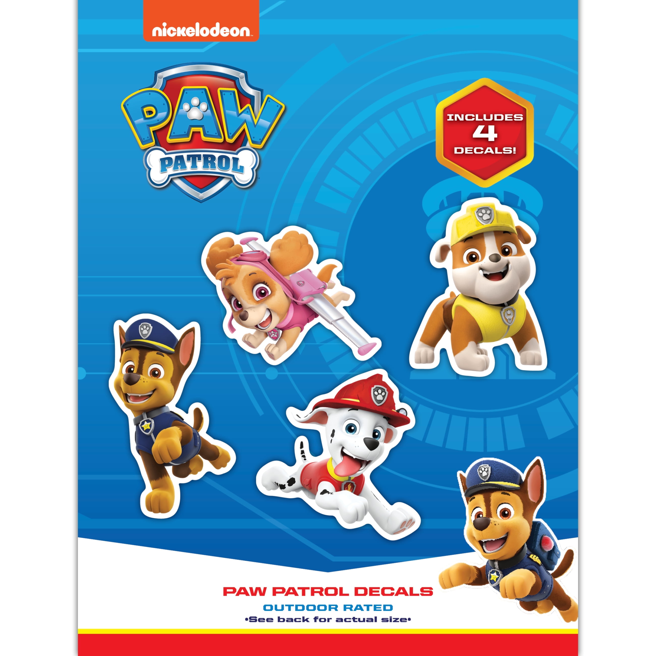 Paw Patrol Decals - Set of 4 Stickers Chase, Skye, Marshall, Rubble for ...
