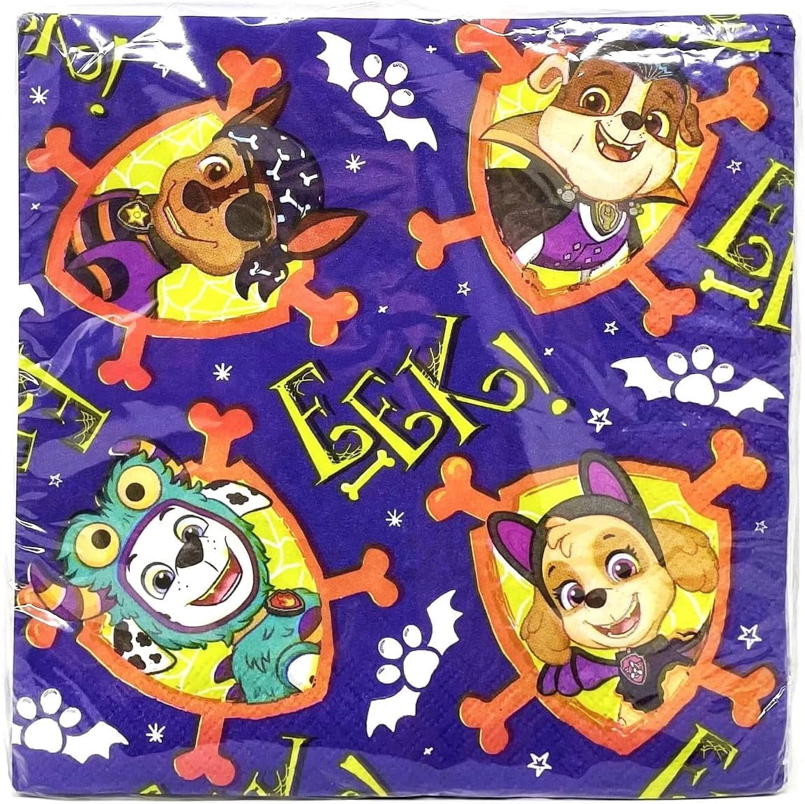 Paw Patrol EEK! Halloween Dog Party Large Napkins - Chase Rubble & Skye ...