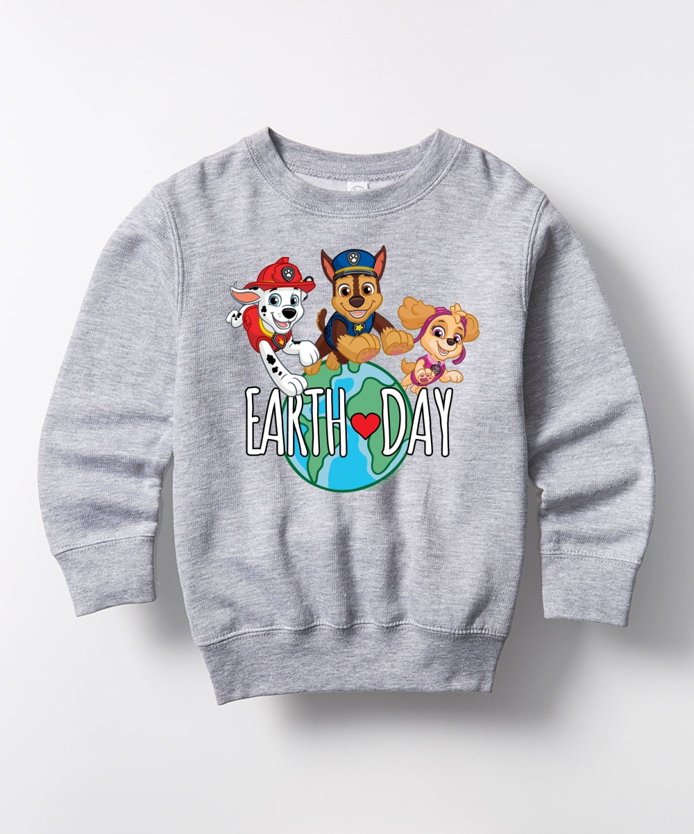 Paw Patrol - Earth Day Globe - Toddler And Youth Crewneck Fleece ...