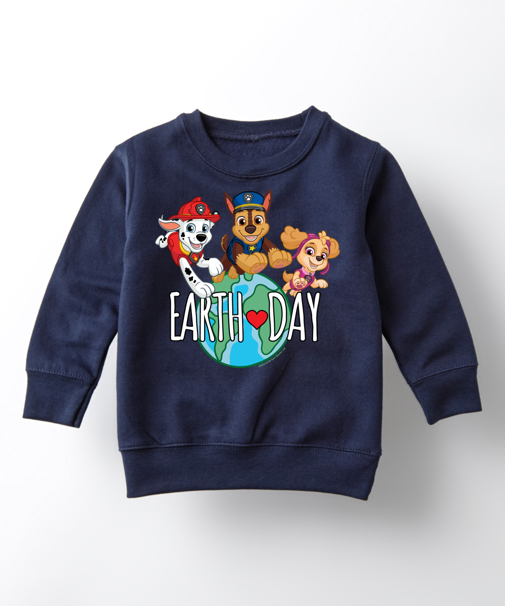 Paw Patrol - Earth Day Globe - Toddler And Youth Crewneck Fleece ...