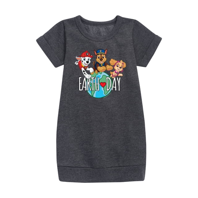 Paw Patrol - Earth Day Globe - Toddler And Youth Girls Fleece Dress ...