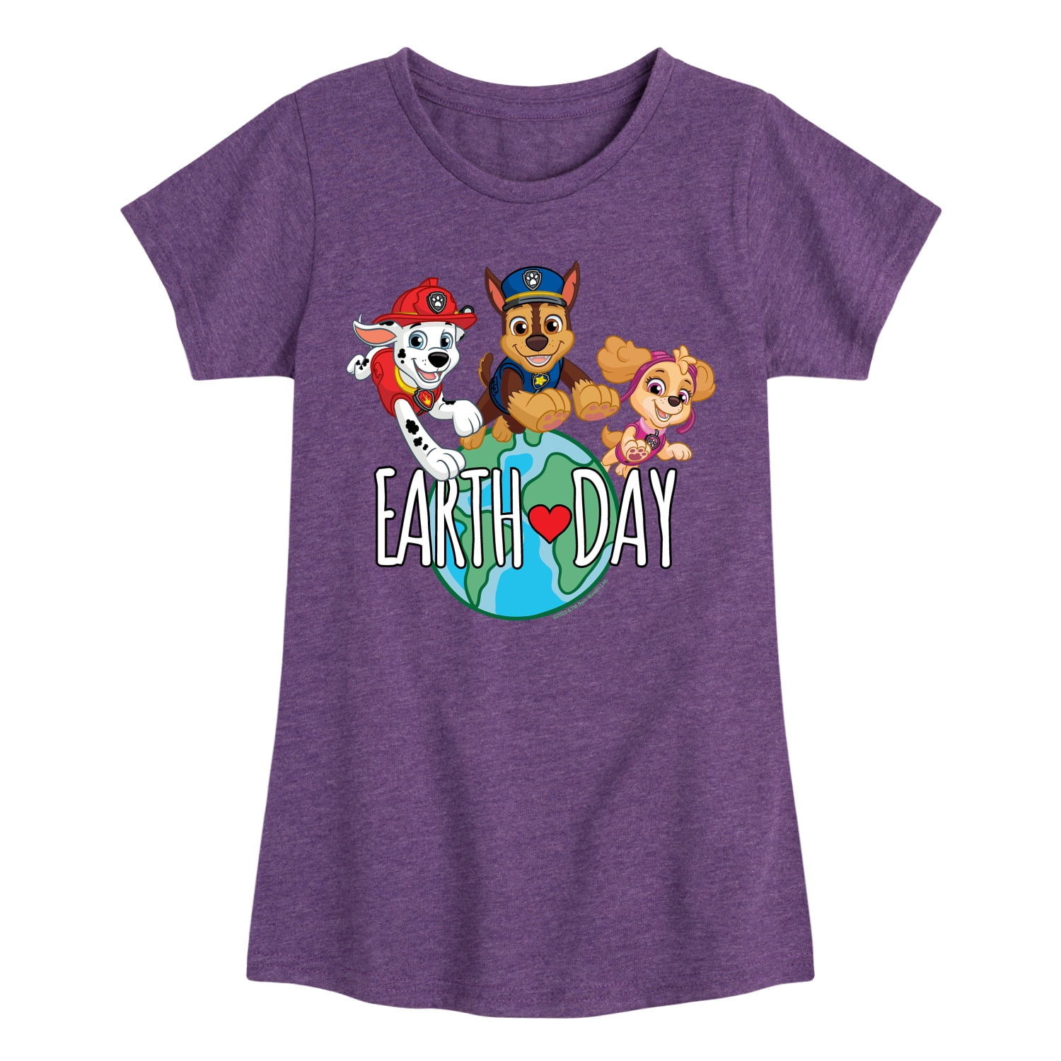 Paw Patrol - Earth Day Globe - Toddler And Youth Girls Short Sleeve ...