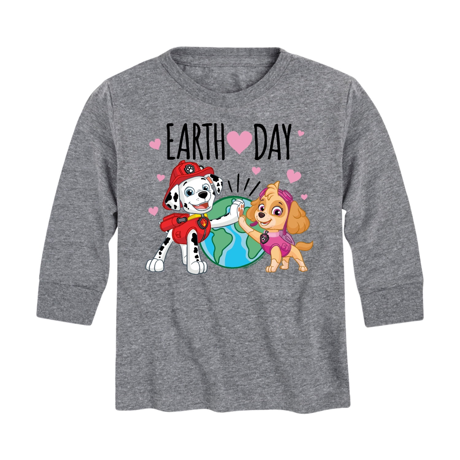 Paw Patrol - Earth Day Heart - Toddler And Youth Long Sleeve Graphic T ...