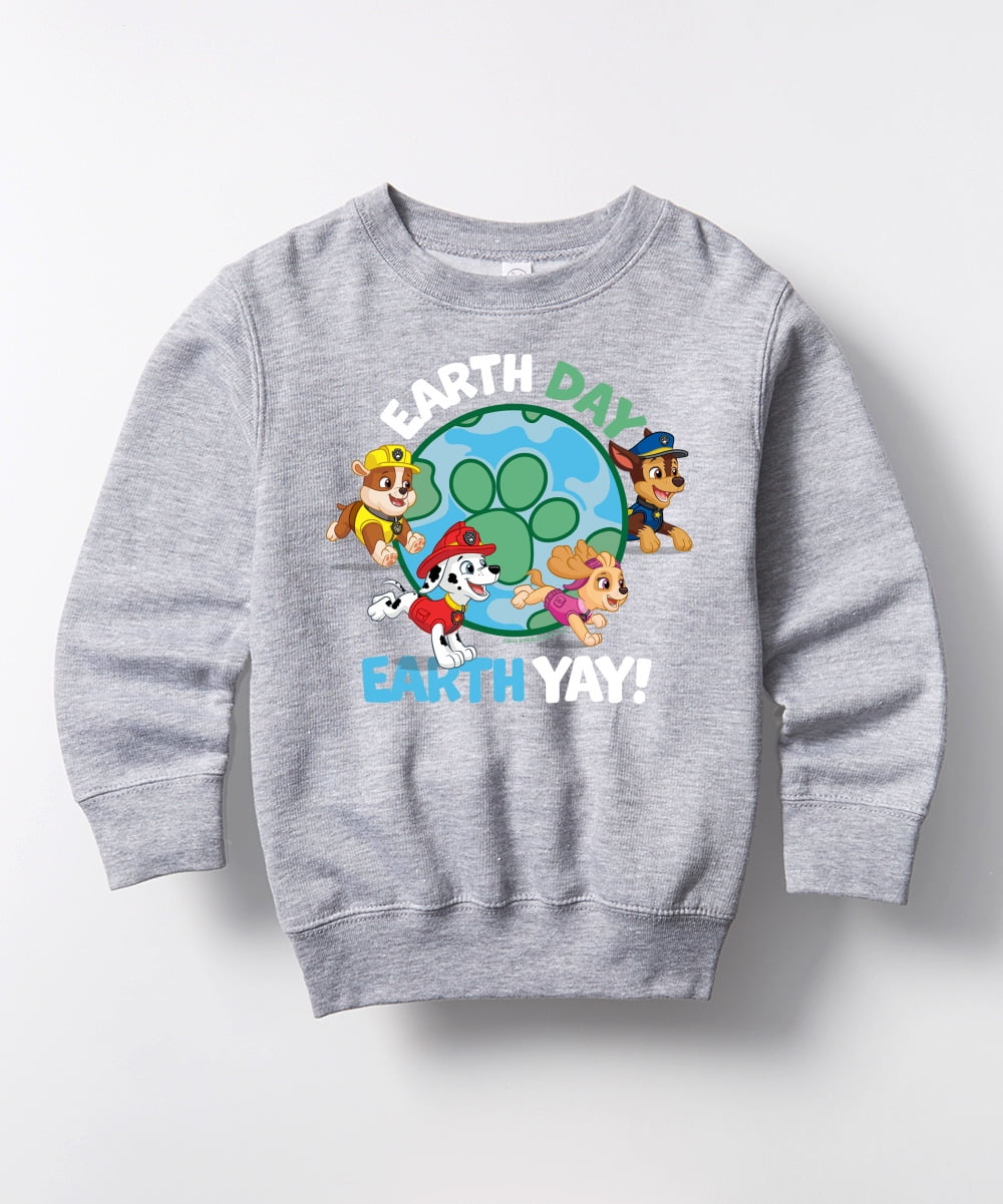 Paw Patrol - Earth Day Yay - Toddler And Youth Crewneck Fleece ...