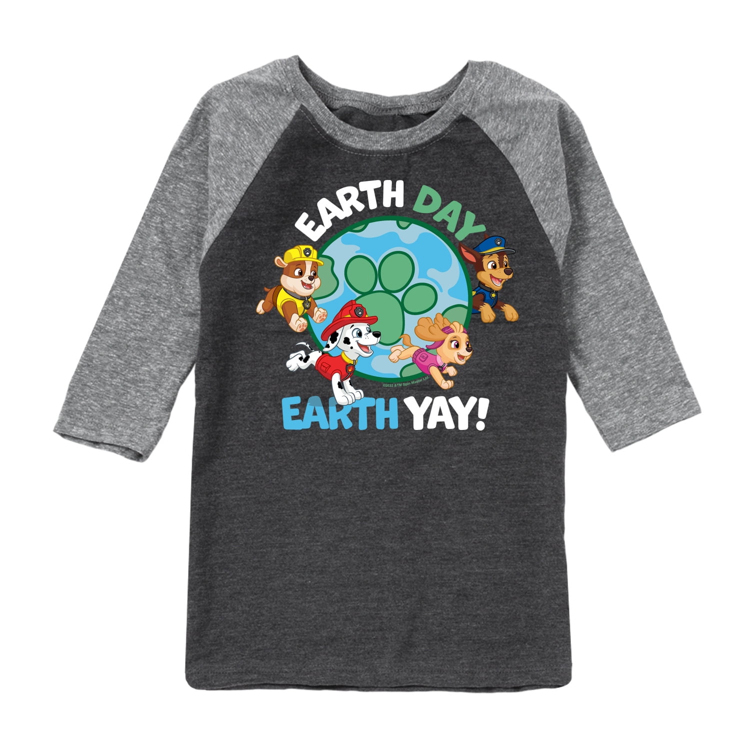 Paw Patrol - Earth Day Yay - Toddler And Youth Raglan Graphic T-Shirt ...