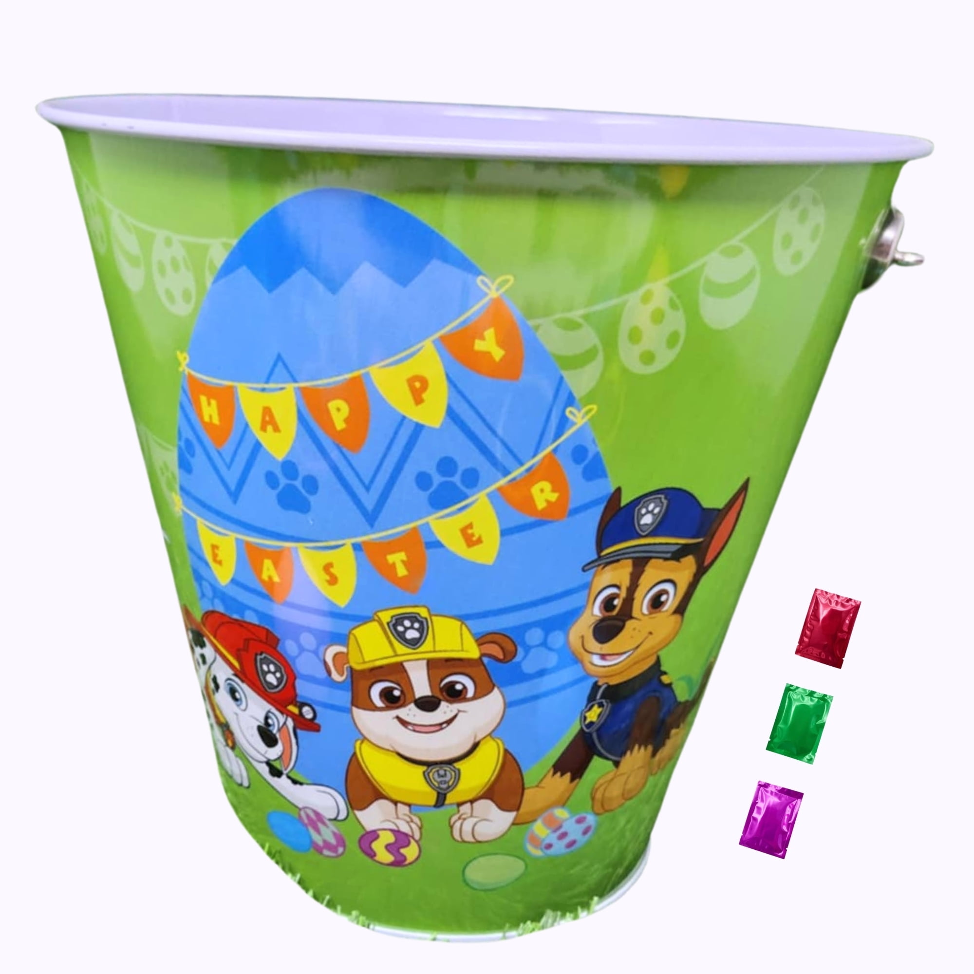 Paw Patrol Easter Tin Bucket 1Pc, Green Cute Empty Easter Pail for Kids ...