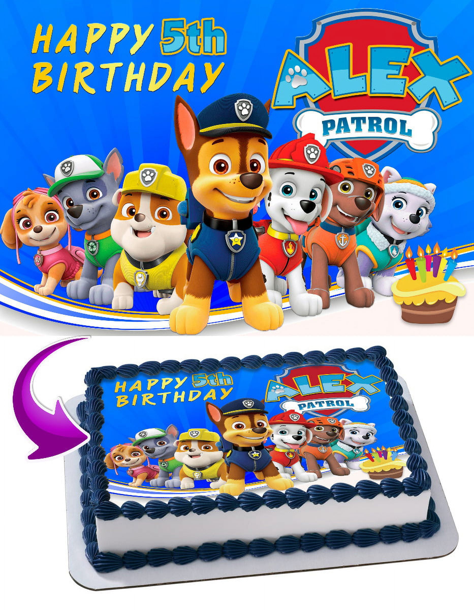 Paw Patrol - Edible Cake Topper - 11.7 x 17.5 Inches 1/2 Sheet ...