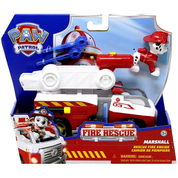 Paw Patrol Fire Rescue Marshall Rescue Fire Engine Vehicle & Figure ...