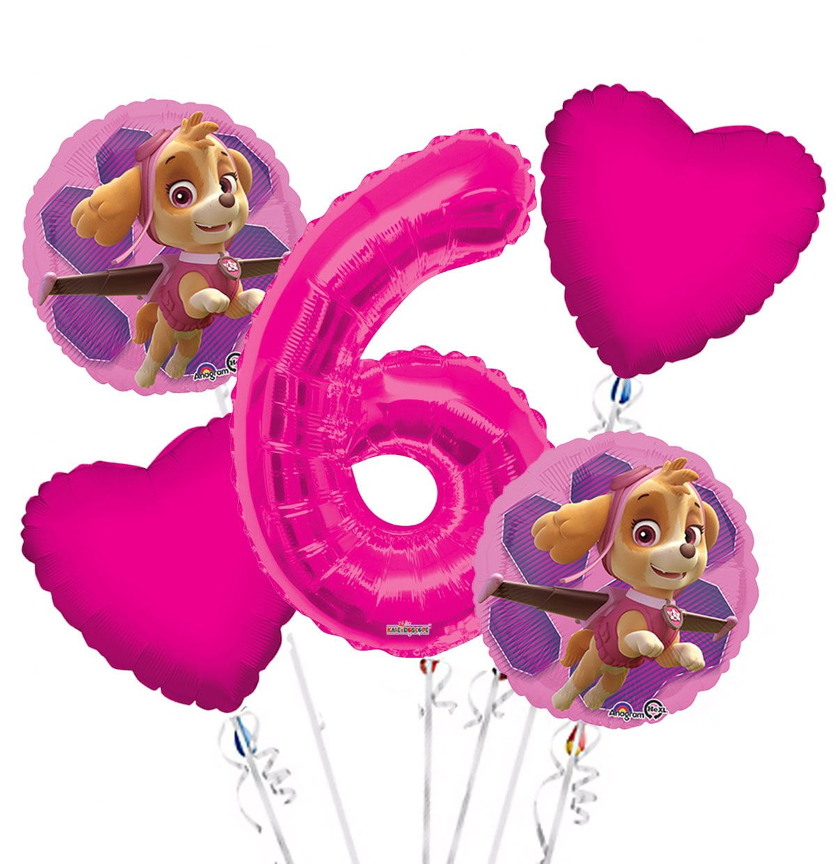Paw Patrol Girl Balloon Bouquet 6th Birthday 5 pcs - Party Supplies ...