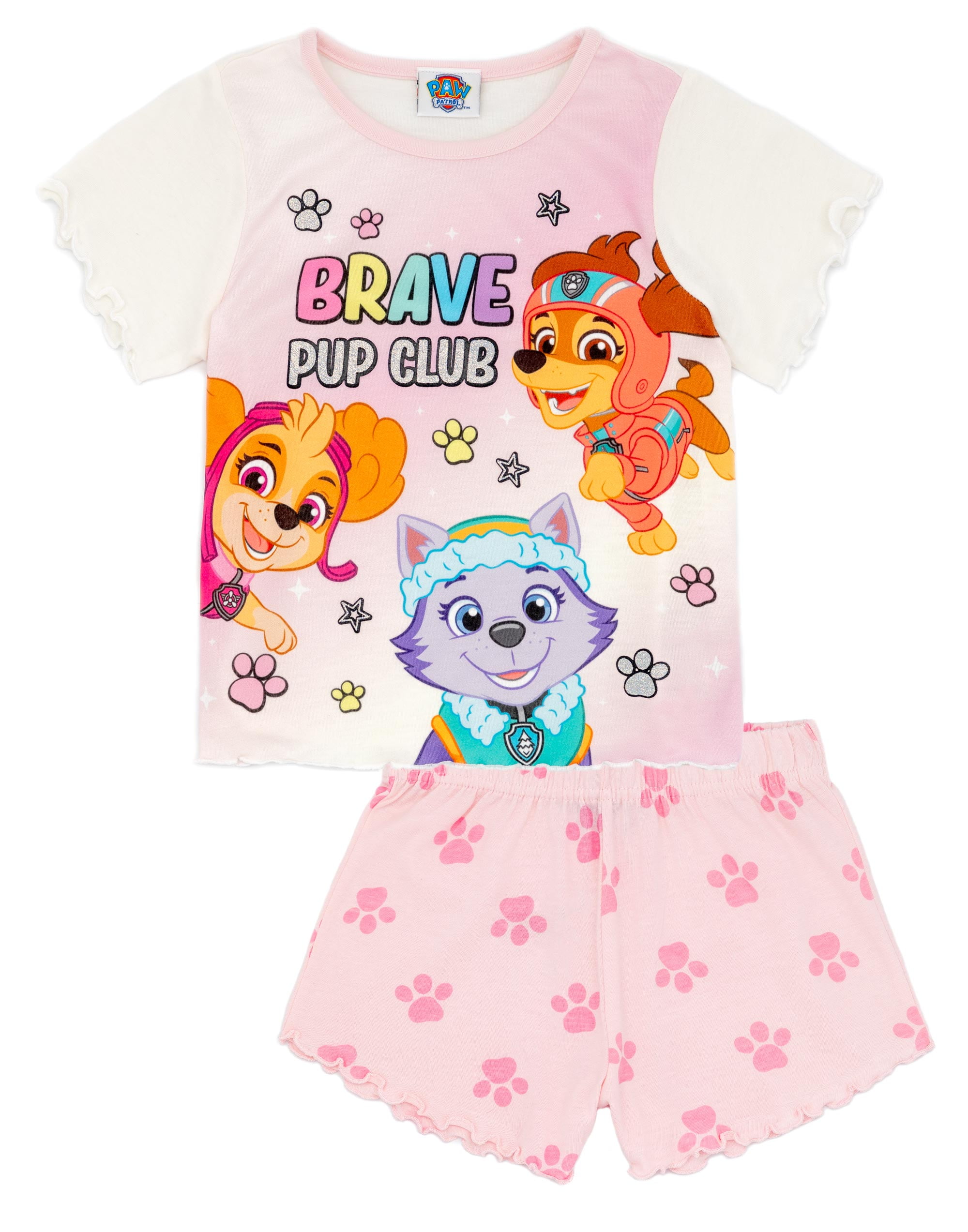 Paw Patrol Girls Pink Long Sleeve Long Leg Pyjama Set - Walmart.com