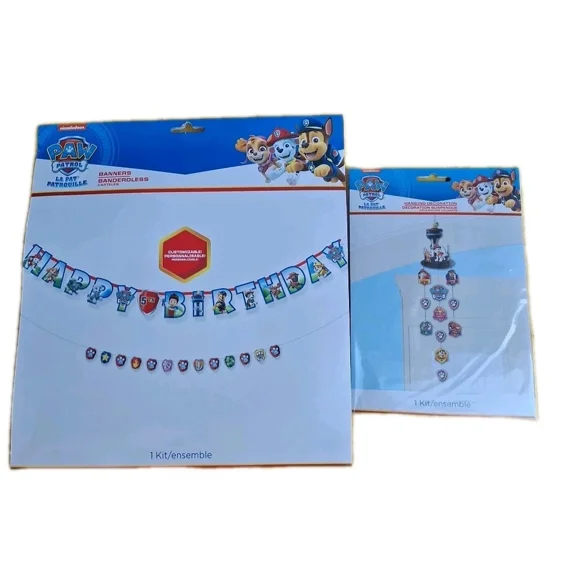 Paw Patrol Hanging Decoration & Letter Banner Puppy Birthday Party 10 ...