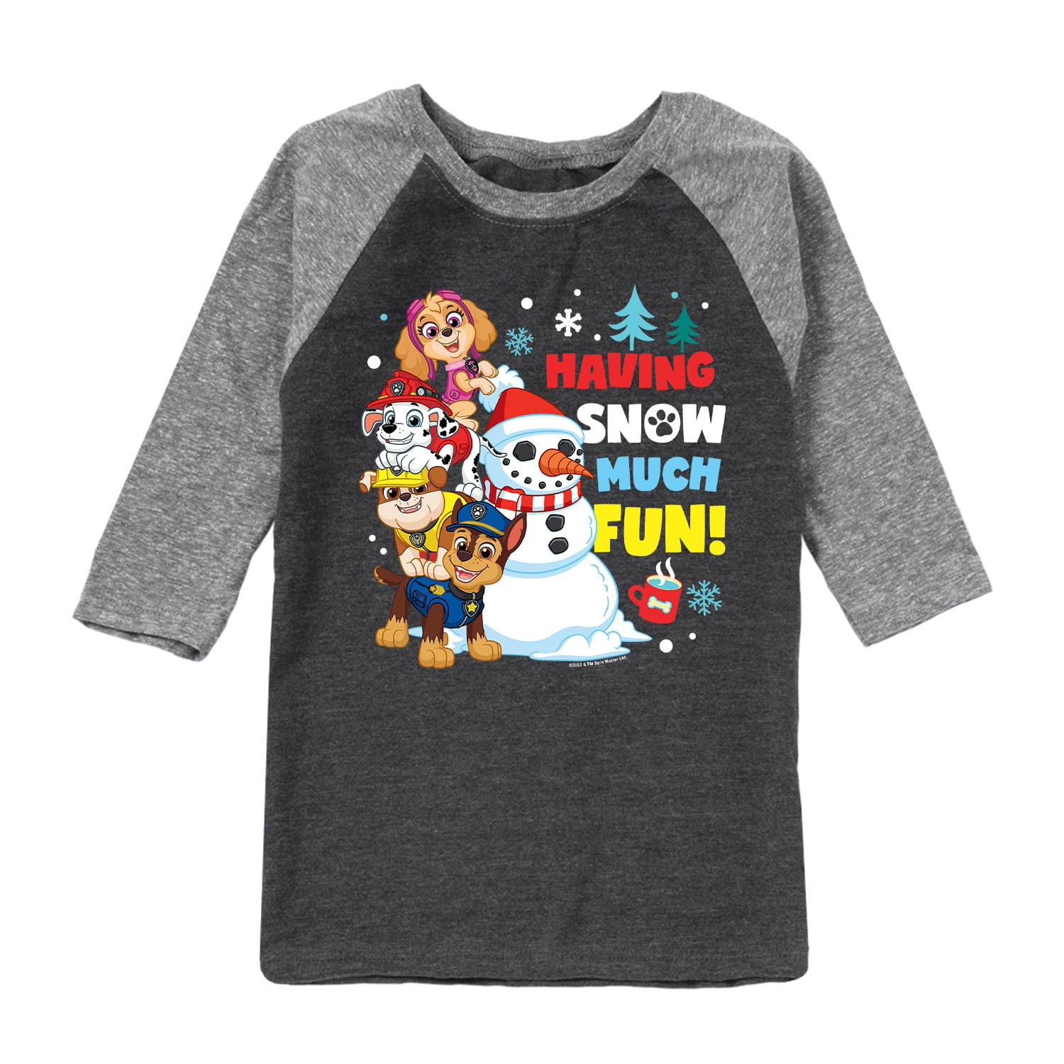 Paw Patrol - Having Snow Much Fun - Toddler And Youth Raglan Graphic T ...