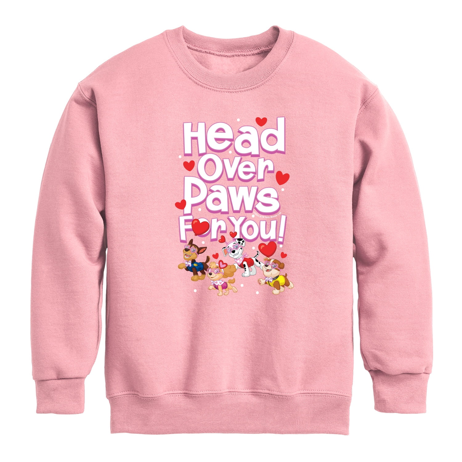 Paw Patrol - Head Over Paws For You - Toddler And Youth Crewneck Fleece ...