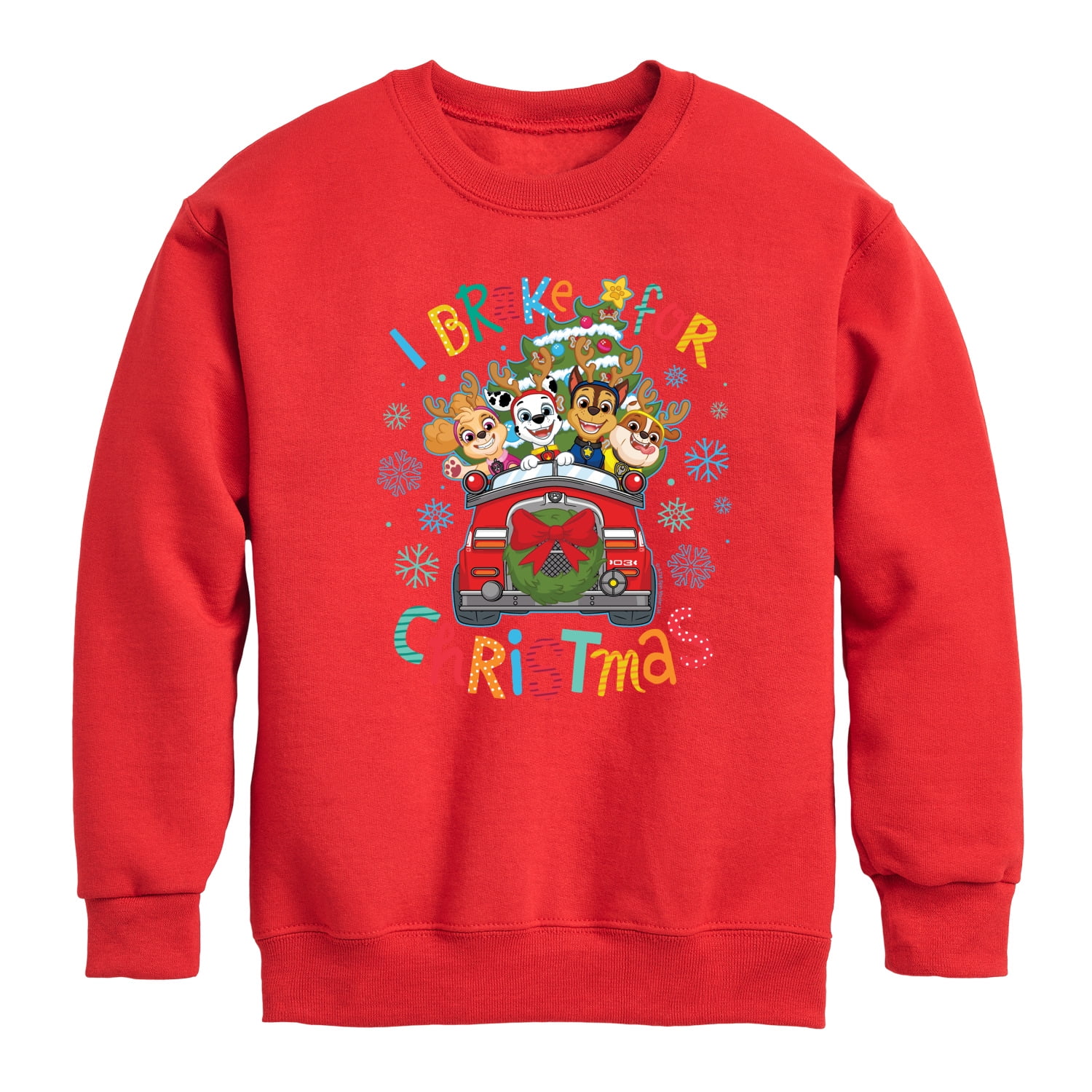 Paw Patrol - I Brake For Christmas - Toddler And Youth Crewneck Fleece ...