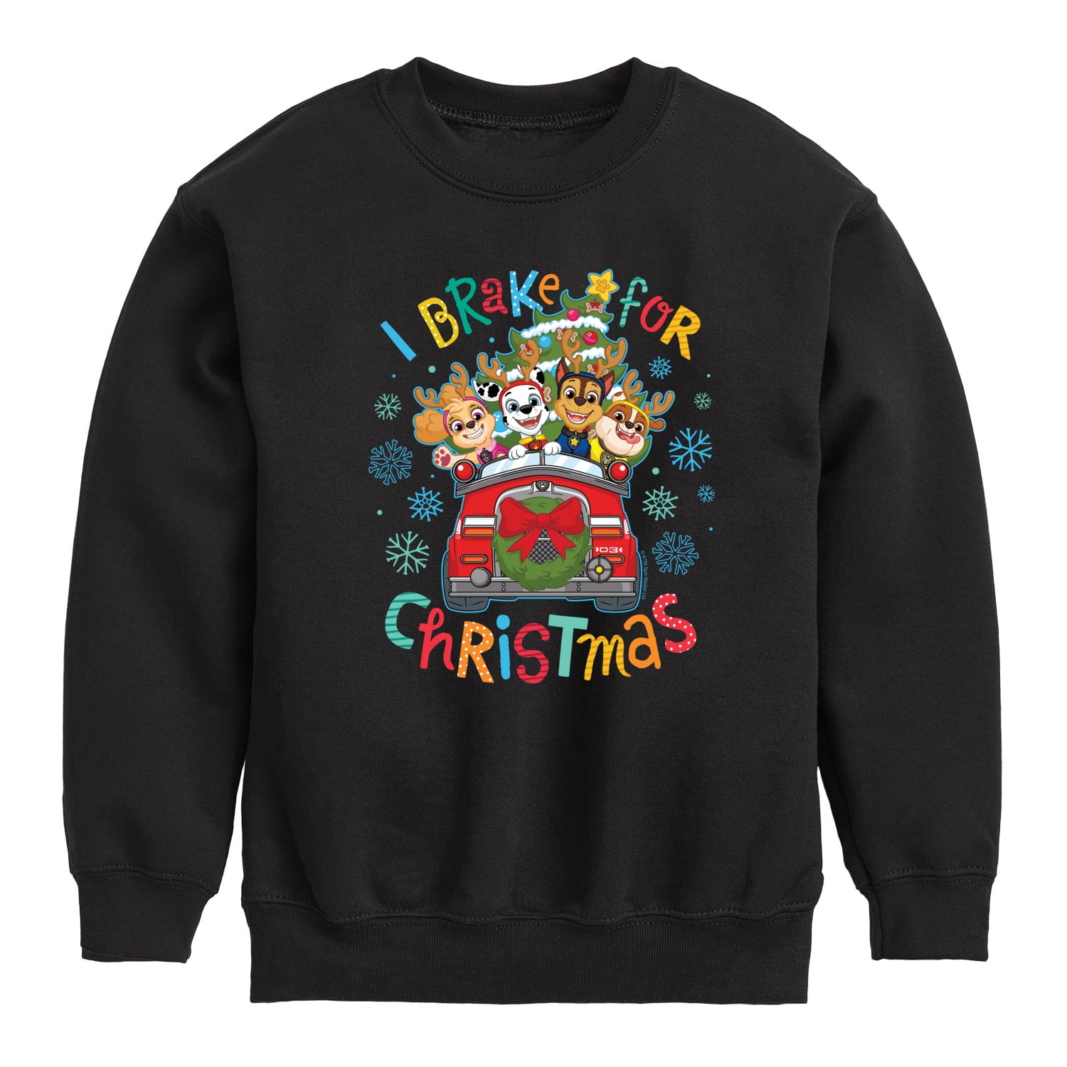 Paw Patrol - I Brake For Christmas - Toddler And Youth Crewneck Fleece ...
