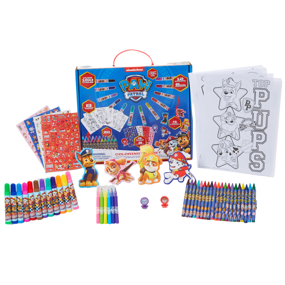 Nickelodeon Paw Patrol Kids Art Kit with Carrying Tin Gel Pens Markers ...