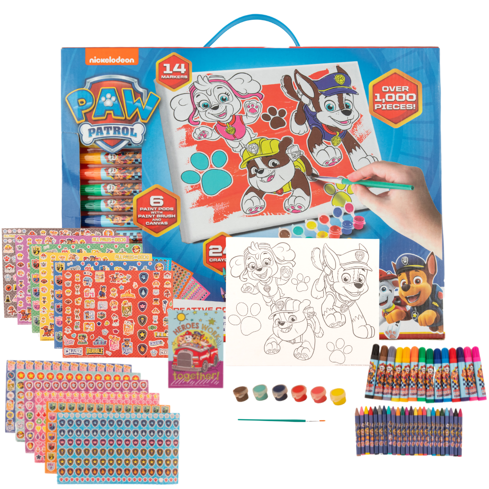 Paw Patrol Deluxe Toddler Art Set - 1000+ Pieces with Stickers, Markers ...