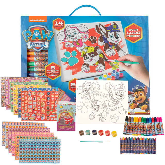 Paw Patrol Deluxe Toddler Art Set - 1000+ Pieces with Stickers, Markers ...