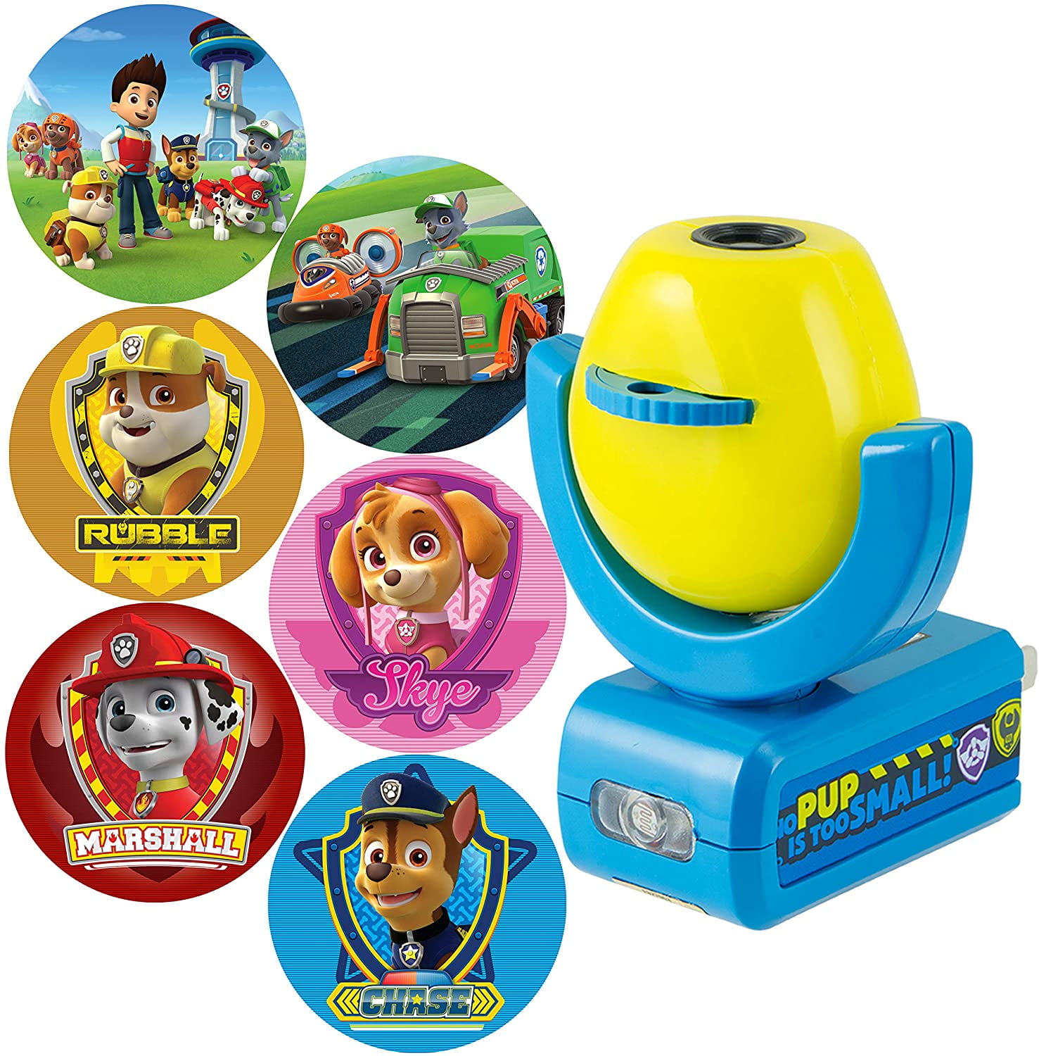 Paw Patrol LED Night Light Projector Plug-In Dusk-to-Dawn Sensor Rubble ...