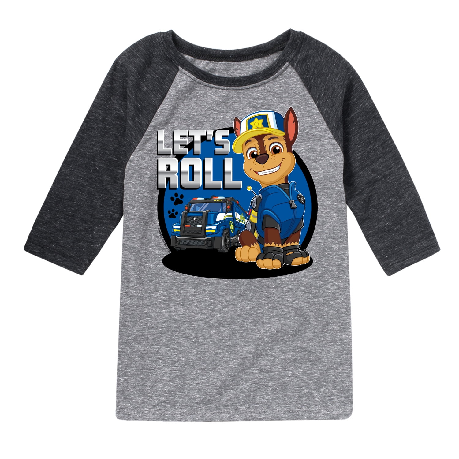 Paw Patrol - Let's Roll Chase - Toddler And Youth Raglan Graphic T ...