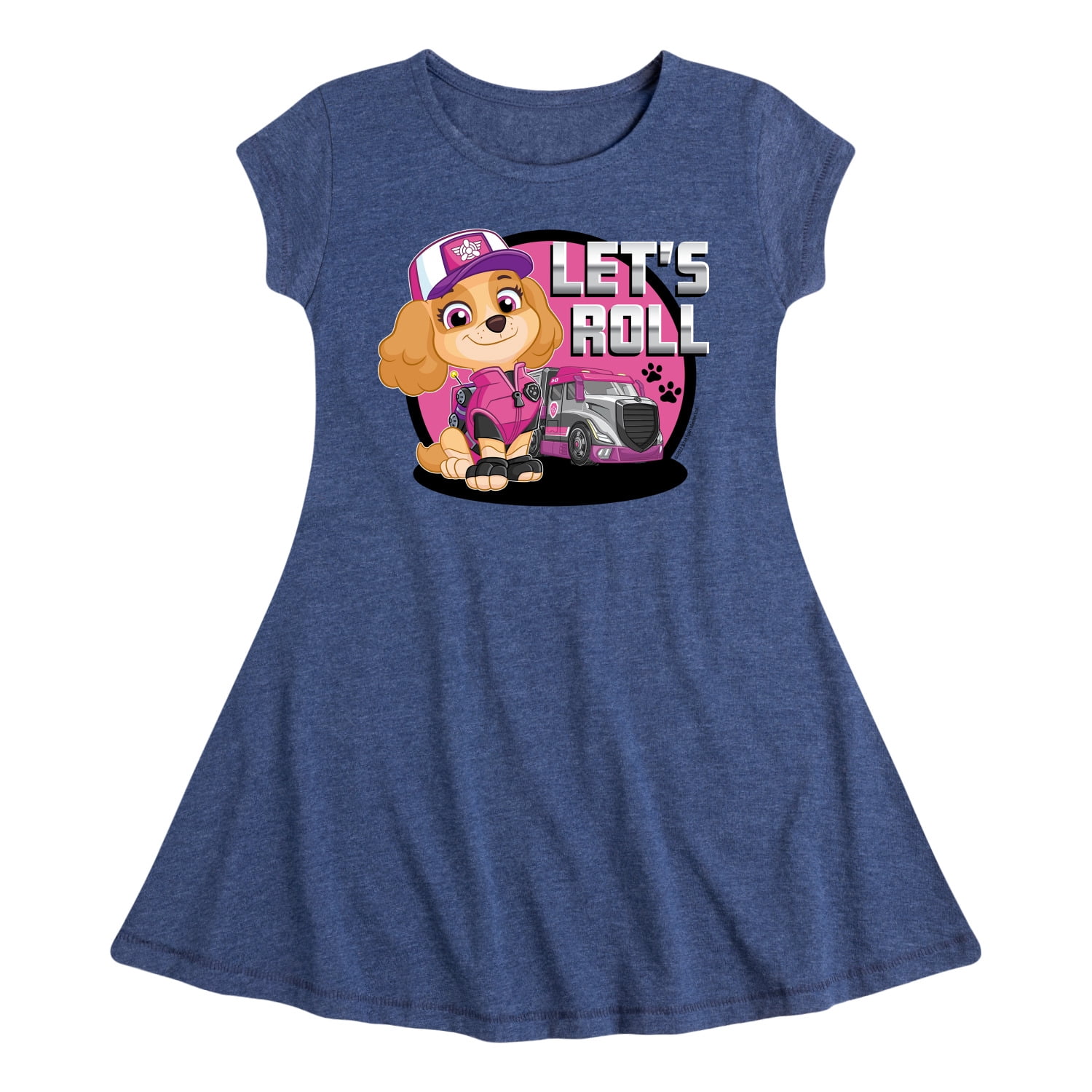 Paw Patrol - Let's Roll Skye - Toddler And Youth Girls Fit And Flare ...
