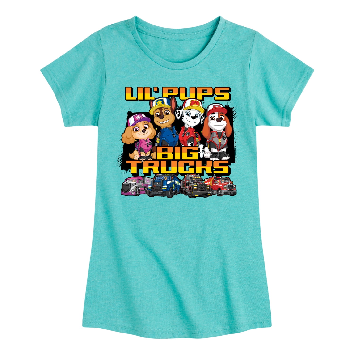 Paw Patrol - Lil Pups Big Trucks - Toddler And Youth Girls Short Sleeve ...