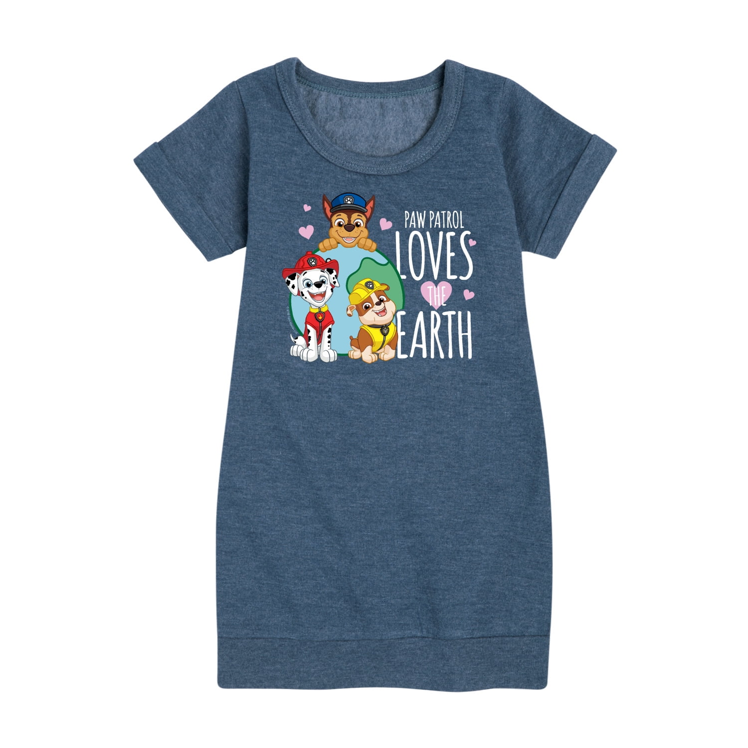 Paw Patrol - Loves Earth - Toddler And Youth Girls Fleece Dress ...