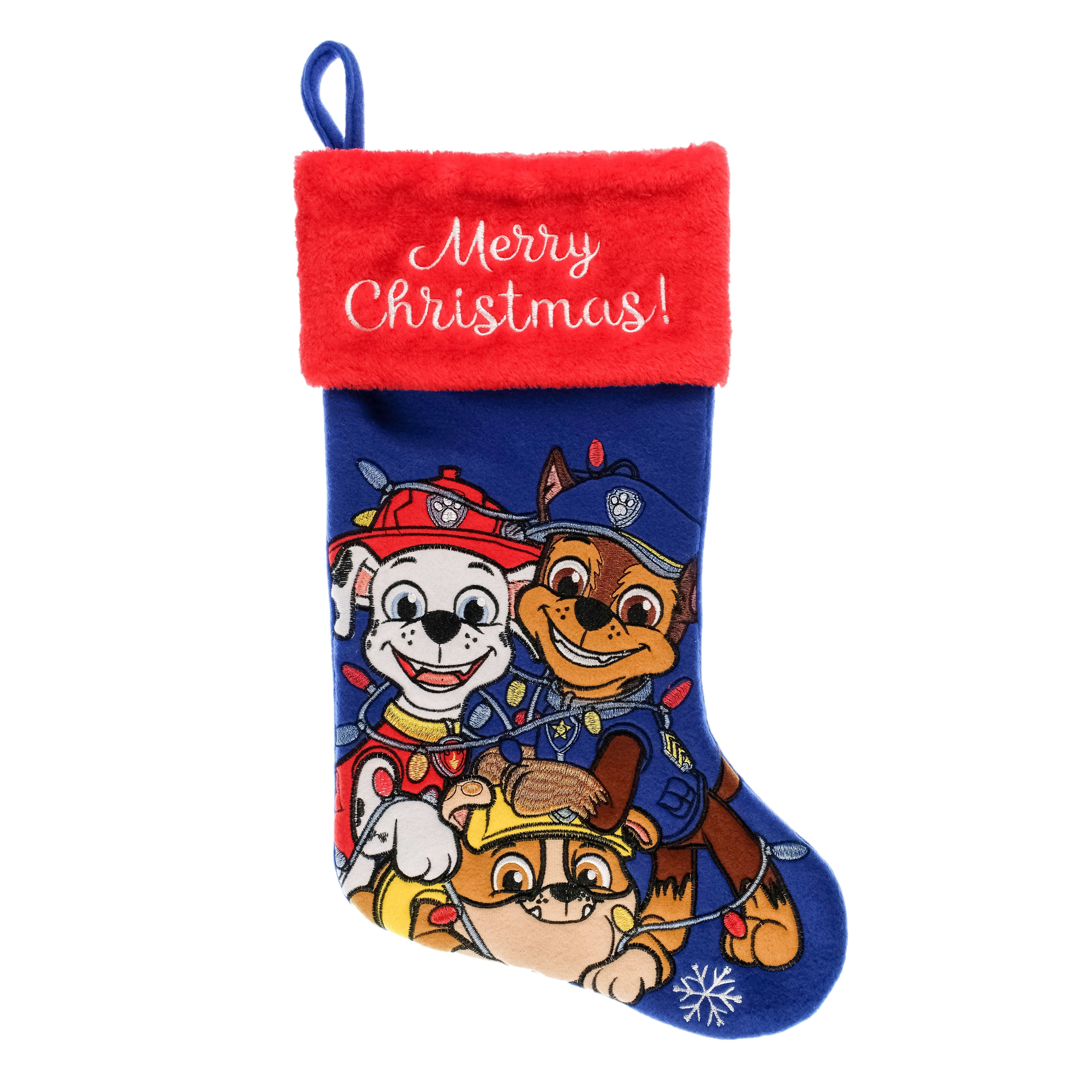 Paw Patrol Kids 20" Applique Christmas Stocking Featuring Marshall ...