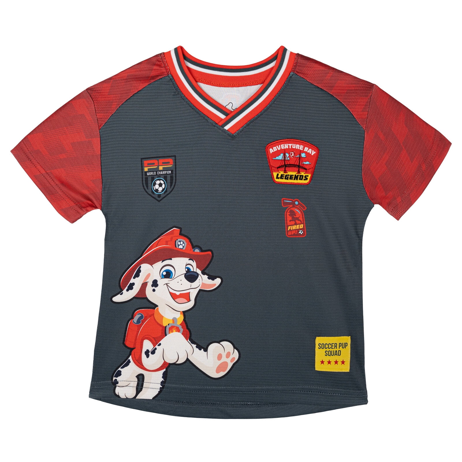 Paw Patrol Marshall Mesh Soccer Jersey Athletic Raglan T-Shirt Toddler ...