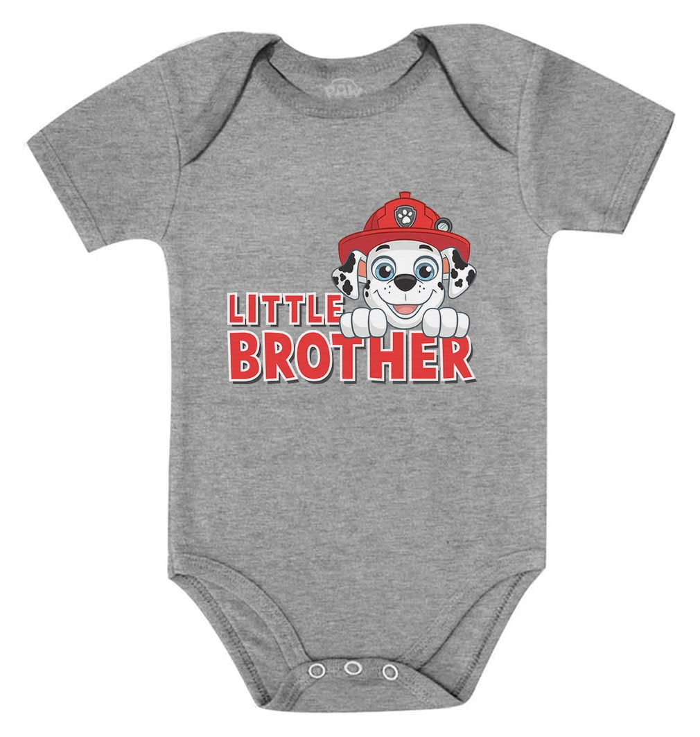 Paw Patrol Marshall Themed Little Brother Baby Bodysuit - Newborn ...