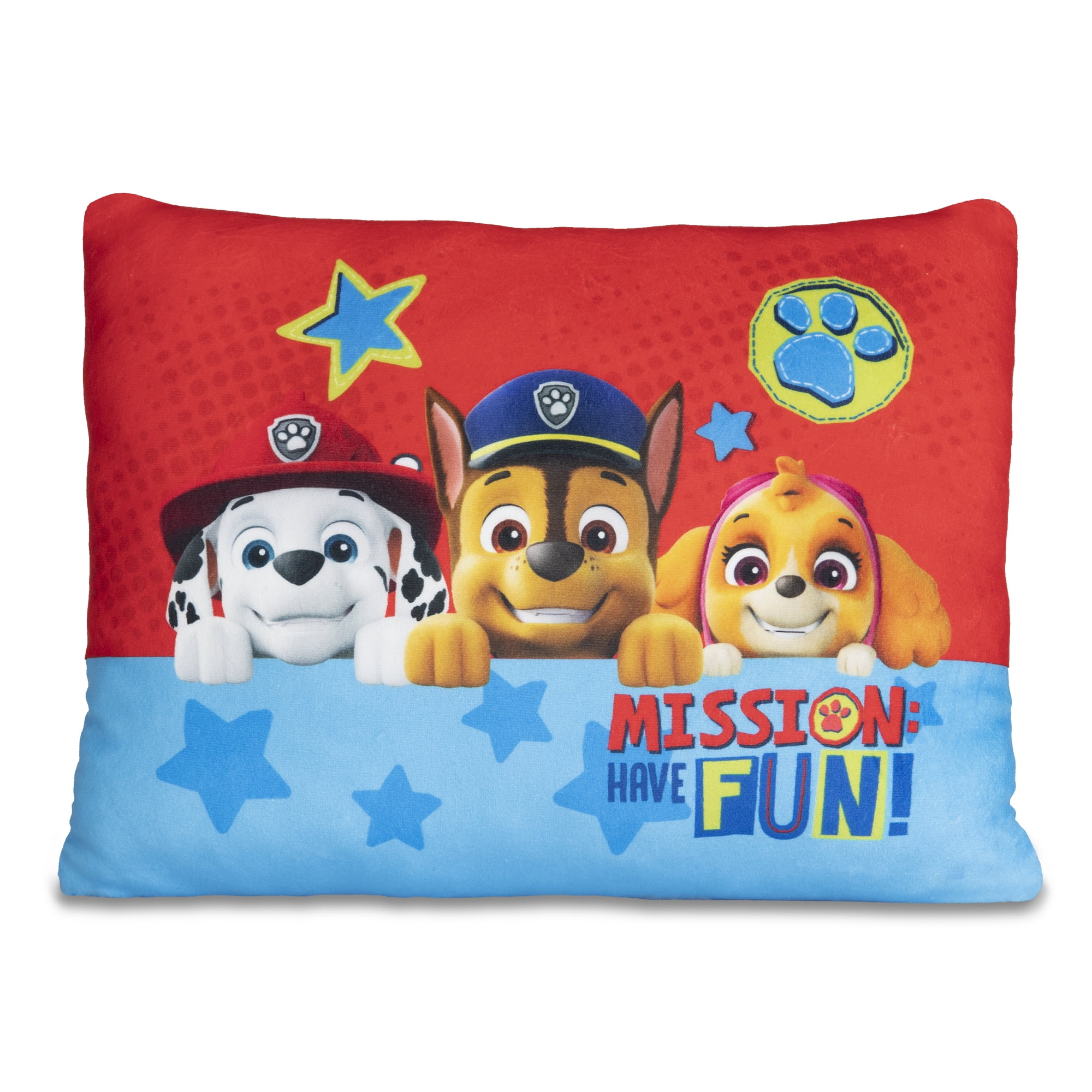 Paw Patrol "Mission Fun" Squishy Toddler Pillow, 12"x15", Red - Walmart.com